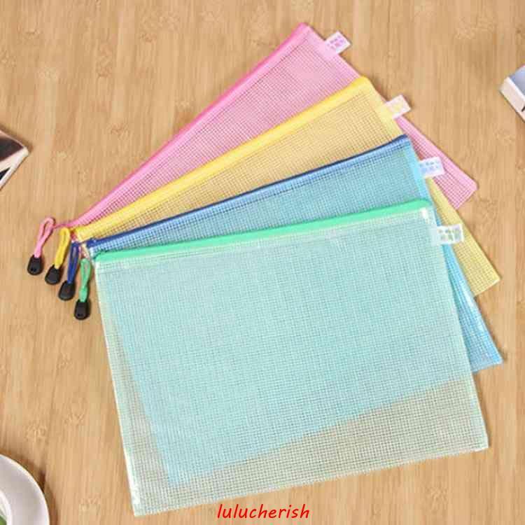 ファイル袋 ファイル収納 ジッパー式 ファイルケース 書類整理 ファイルバッグ A4 A5 A6 大容量 防水性 収納袋 メッシュ 家庭用 5 ...