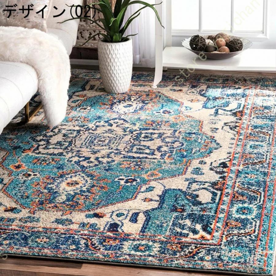 ラグ ペルシャ風 カーペット 2畳 3畳 北欧 ペルシャ柄 ヴィンテージ柄 レトロ じゅうたん リビング ホットカーペット対応 絨毯 じゅうたん 床暖房OK : x-240531-dt235 ...