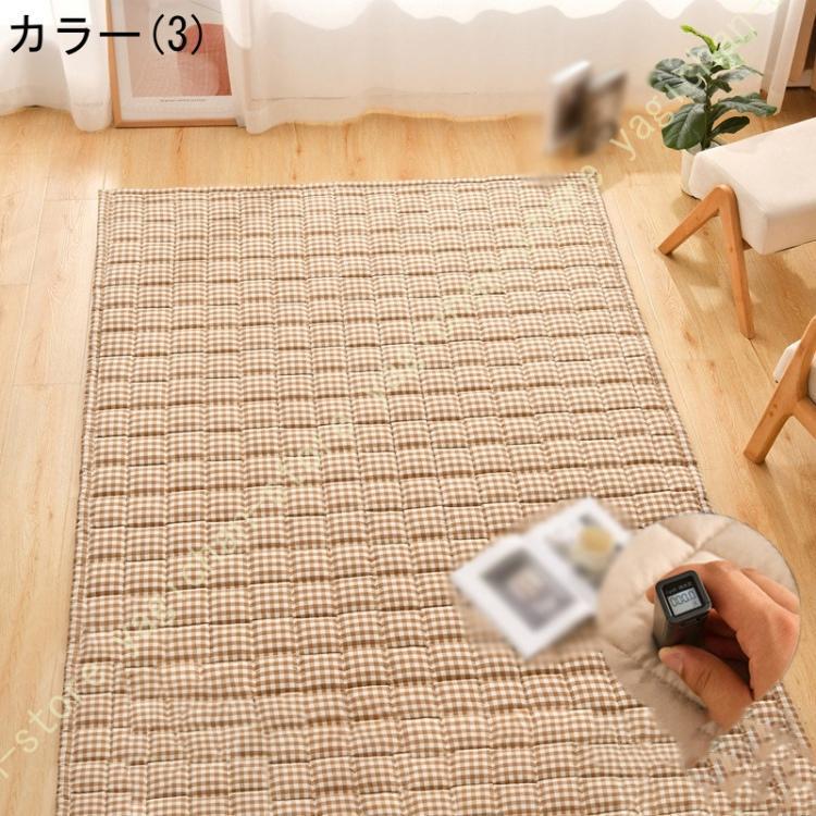 ラグ ラグマット 洗える ラグ 厚手 ウレタン デニム調 無地 麻混風生地 平織 ホットカーペット対応 カバー カーペット 在宅 ワーク 勤務 ブラック ブラウン :x-240531 ...