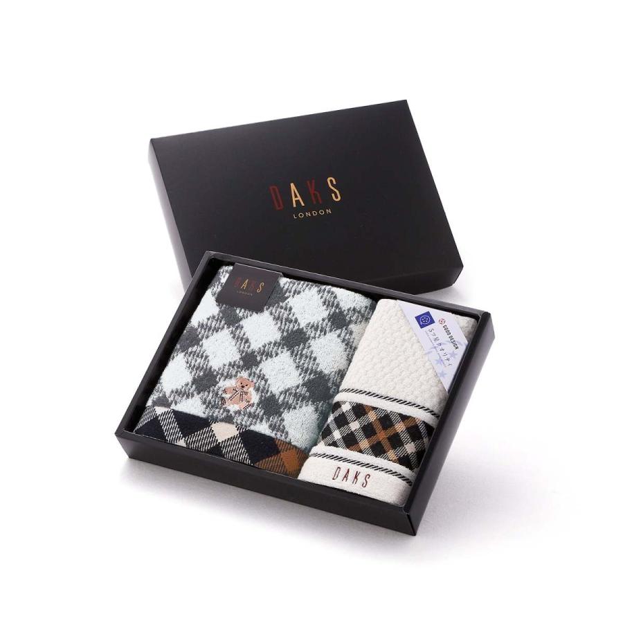 DAKS タオル 名入れ 刺繍 ブラックハウスチェック タオルギフト (ウォッシュタオル×1 フェイスタオル×1) ギフト プレゼント タオル美術館 公式 敬老の日 : タオル美術館ヤフー店 ...