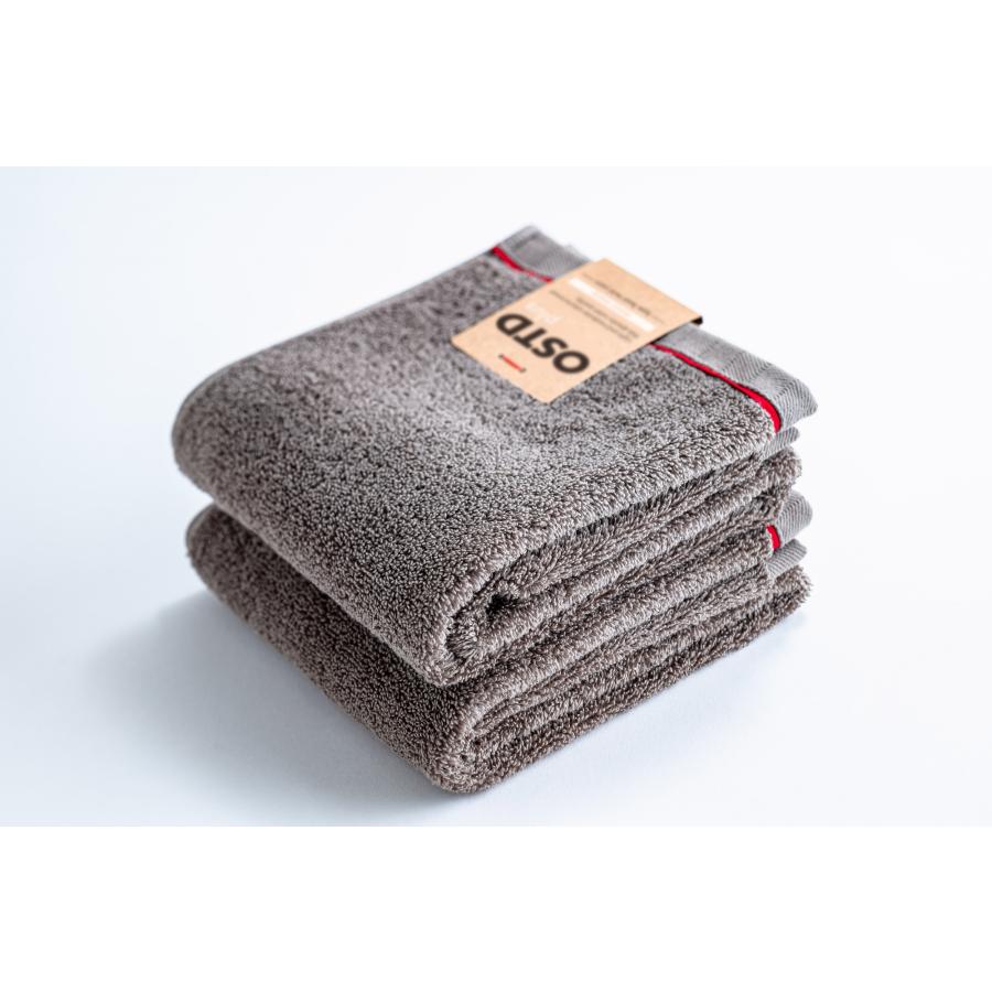 ドラマ協力商品 OSTD plus フェイスタオル mocomoco 約34×80 cm 2枚 セット おしゃれ グッドデザイン賞 選べる4色 綿100 カーキ ピンク グレージュ チャコール ...