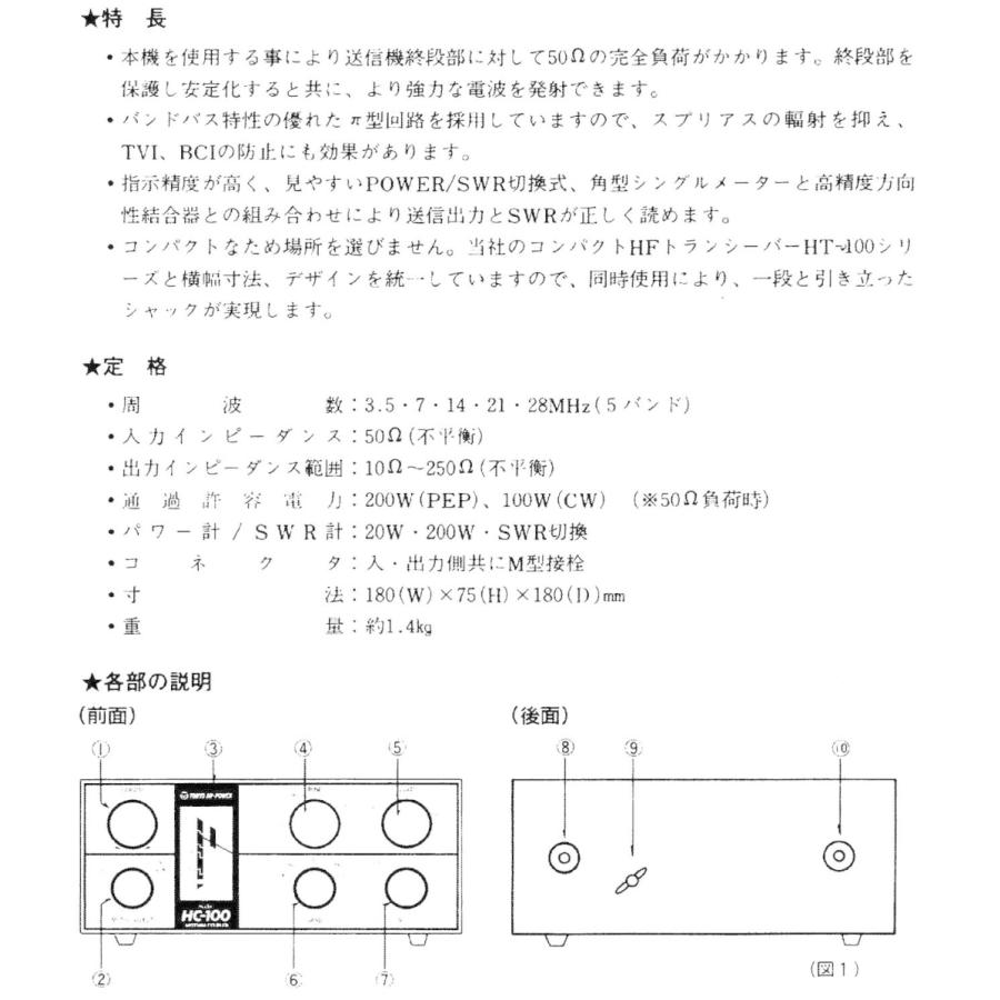 HC-200L【東京ハイパワー】HF帯（手動式・アンテナ・チューナー）Max 200W対応 動作品 : トヨムラ・太田店 - 通販 - Yahoo!ショッピング