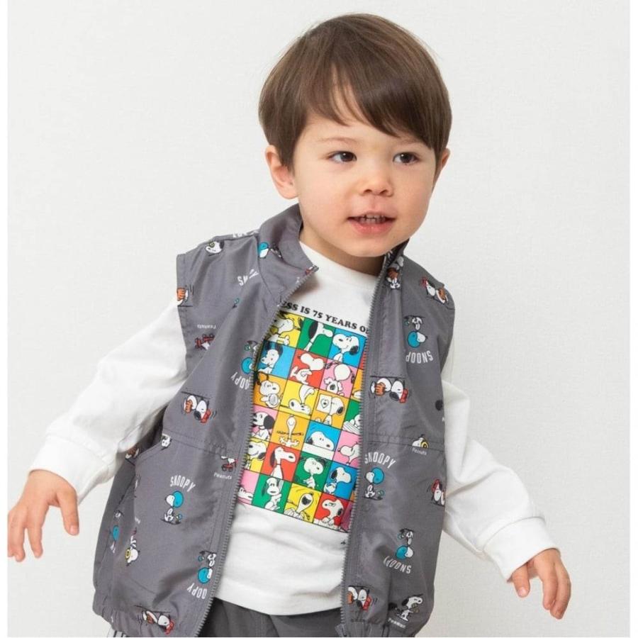 SNOOPY スヌーピー ベスト 総柄 タフタ×メッシュ チャコール×80cm ベビーザらス限定 : トイザらス・ベビーザらスヤフー店 - 通販 - Yahoo!ショッピング