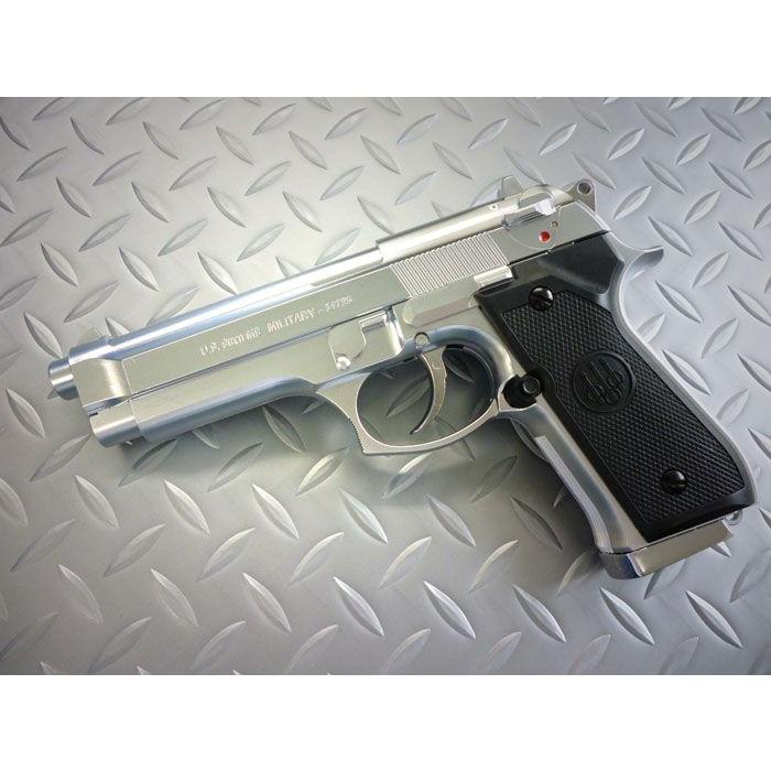 エスツーエス 固定スライドガスガン M9 INOX ステンレスシルバー 粘着ソフトターゲット付き 18才以上用 送料無料 : トイスタジアム ...