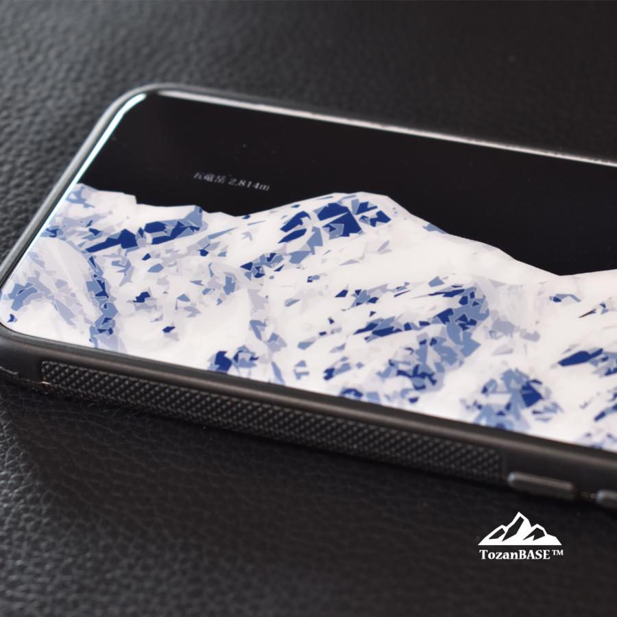 五竜岳 武田菱 日本 強化ガラス iphone スマホケース アウトドア 登山 山 ネイビーブラック : TozanBASE - 通販 ...