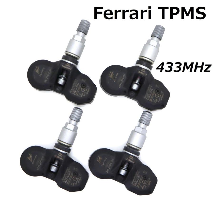 【Ferrari 純正同等品】 並行車専用 433MHz 新品 1台分4個セット TPMS 空気圧センサー F430 458 488 F12 ...