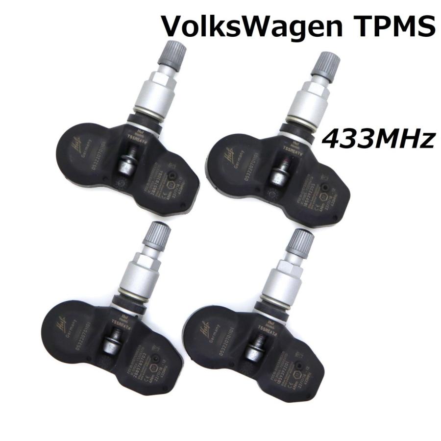 【フォルクスワーゲン 純正同等品】 並行車専用 433MHz 1台分 新品 TPMS 空気圧センサー トゥアレグ ホイール VW TPM ...