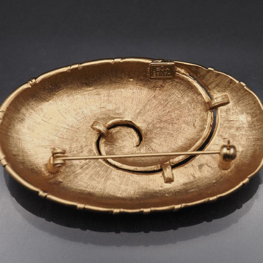 G521 HANAE MORI ハナエモリ ブローチ 大ぶり 貝殻 シェル ラインストーン マーブル エナメル ゴールド デザイン コスチュームジュエリー : KIITOS-SHOP - 通販 ...