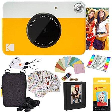 Kodak Printomatic Instant Camera (Yellow) Gift Bundle + Zink Paper (20 ...