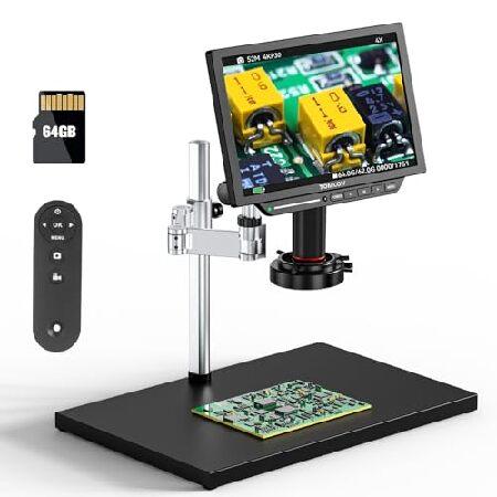 TOMLOV TM4K Max 4K Digital Microscope 2000x, 52MP Spin Arm Soldering for Adults, 10.1" HDMI ...