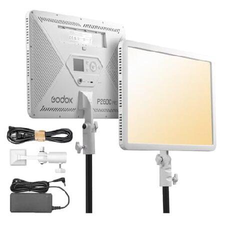Godox P260C Pro LEDビデオパネルライト 45W バイカラー 2800K- 6500K NFC自動ペアリングとアプリ ...
