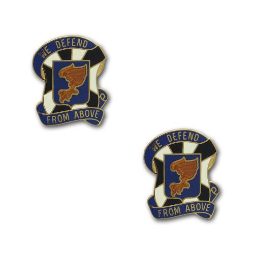 アメリカ陸軍 クレスト - 第108航空連隊 - We Defend From Above サービスドレス用 米軍 ミリタリーバッジ 2個 ...