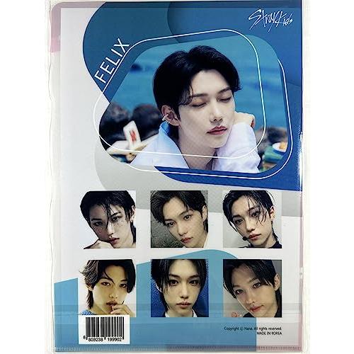 Felix フィリックス - Stray Kids ストレイキッズ SKZ スキズ グッズ ／ A4 クリアファイル + 4つ折りメモパッド (4連メモ帳) セット [TradePlace K ...
