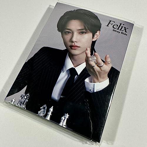 Felix フィリックス - Stray Kids ストレイキッズ SKZ スキズ グッズ ／ A4 クリアファイル + 4つ折りメモパッド (4連メモ帳) セット [TradePlace K ...