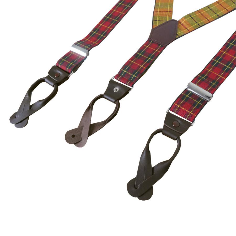 サスペンダー メンズ Y型サスペンダー 35mm 本革 七々子 カシメボタン式 ゲバルト タータンチェック 赤 レッド S09 Mサイズ : TRAD HOUSE FUKIYA - 通販 ...