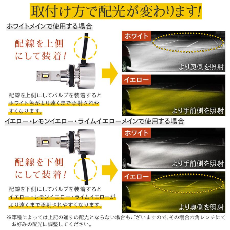HID屋 H8 H11H16 LED フォグランプ バルブ 2色切り替え Vシリーズ 爆光 ホワイト イエロー HB4 PSX26W 6500k 3000k 12V/24V 車検対応 :v ...