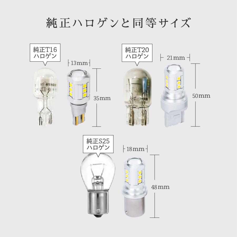 HID屋 T10 バルブ LED T16 T20 S25 バックランプ ポジションランプ 1200lm 12V LED チップSMD ホワイト6500K 2個セット : wc16 : HID屋 ...
