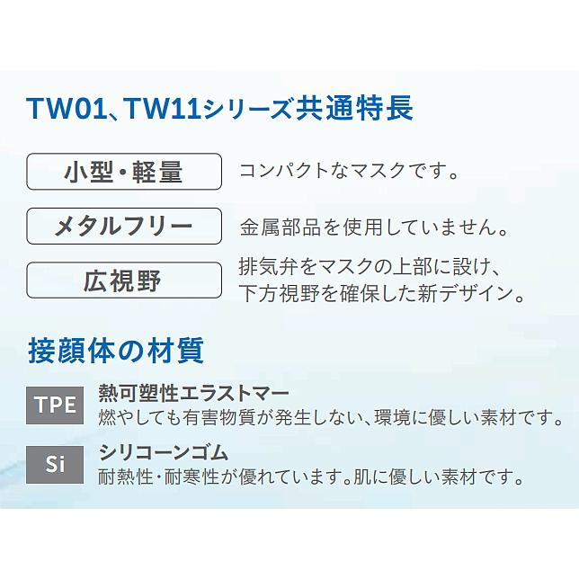 重松 防じん 防毒マスク 両方対応 TW01C ブルー 青 (BL) Mサイズ シゲマツ 兼用 ガスマスク 有毒 取替え式 作業 工事 粉塵 医療 : トランスタイルYahoo!店 - 通販 ...