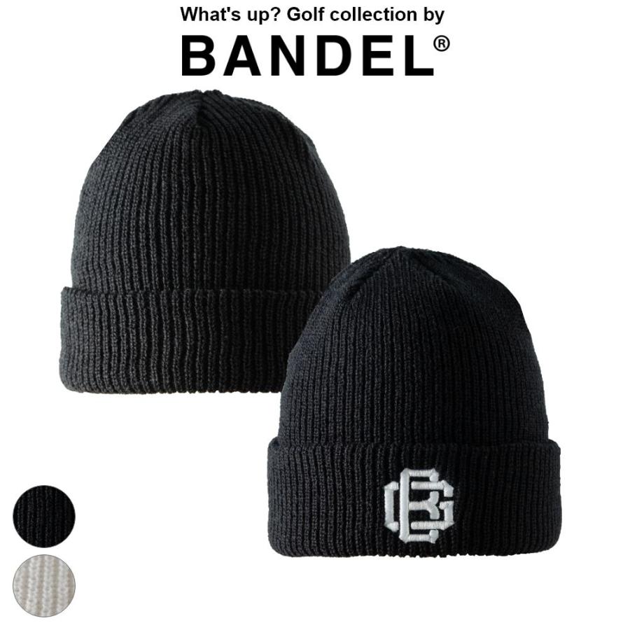 BANDEL バンデル ビーニー ニット帽 ブラック ホワイト 黒 白 刺繍 ロゴ BG LOGO BEANIE BG-BGBN ...