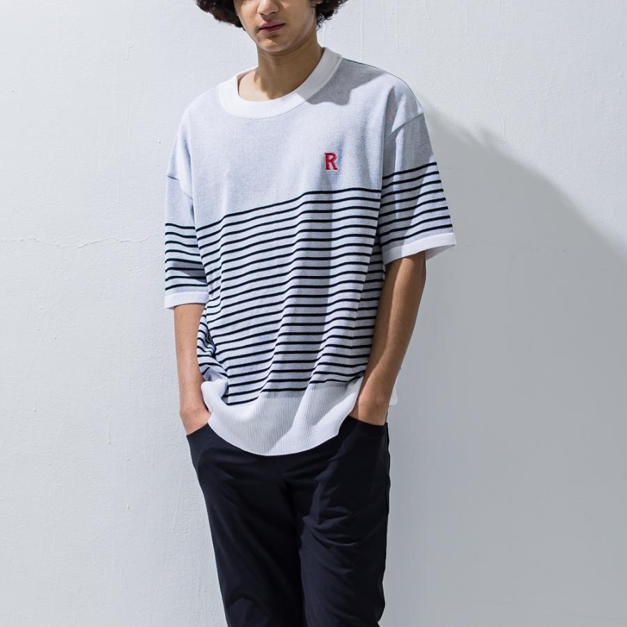 RESOUND CLOTHING リサウンドクロージング Tシャツ MARIN BORDER HALF KNT RC28-K-004 ...