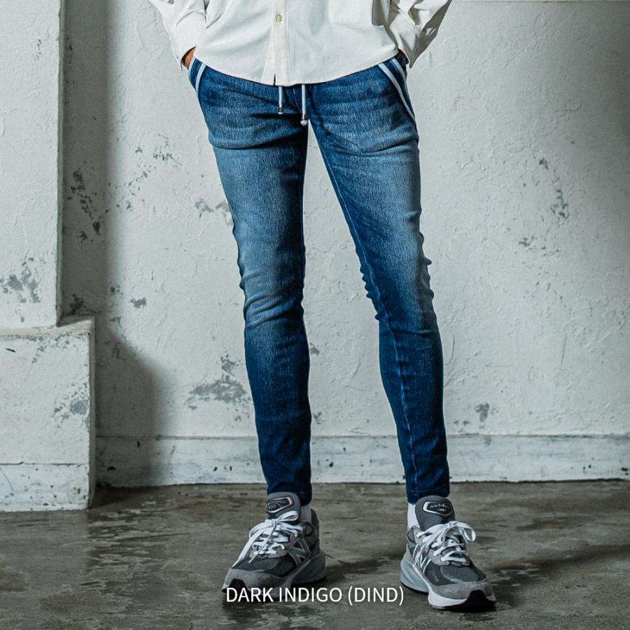 RESOUND CLOTHING リサウンドクロージング EX DENIM JERSEY EDGE PT RC35-ST-014D デニムジャージパンツ スーパータイトテーパード インディゴ ...