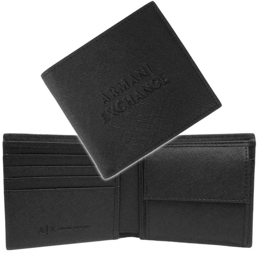 ARMANI EXCHANGE アルマーニ エクスチェンジ A/X メンズ二つ折り財布（小銭入れ付き） 958098 4R836 ブラック ...