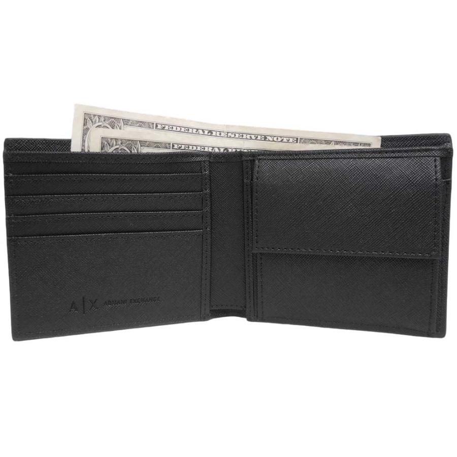 ARMANI EXCHANGE アルマーニ エクスチェンジ A/X メンズ二つ折り財布（小銭入れ付き） 958098 4R836 ブラック ...