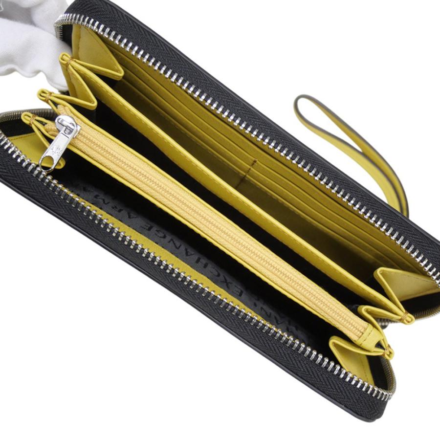 セールSS ARMANI EXCHANGE A/X アルマーニエクスチェンジ 財布 レディース ラウンドファスナー長財布（小銭入れ付き） 948486 0A874 サイフ ウォレット ブランド ロゴ きれいめ イエロー ARMANI EXCHANGE アルマーニ エクスチェンジ A/X レディースラウンド