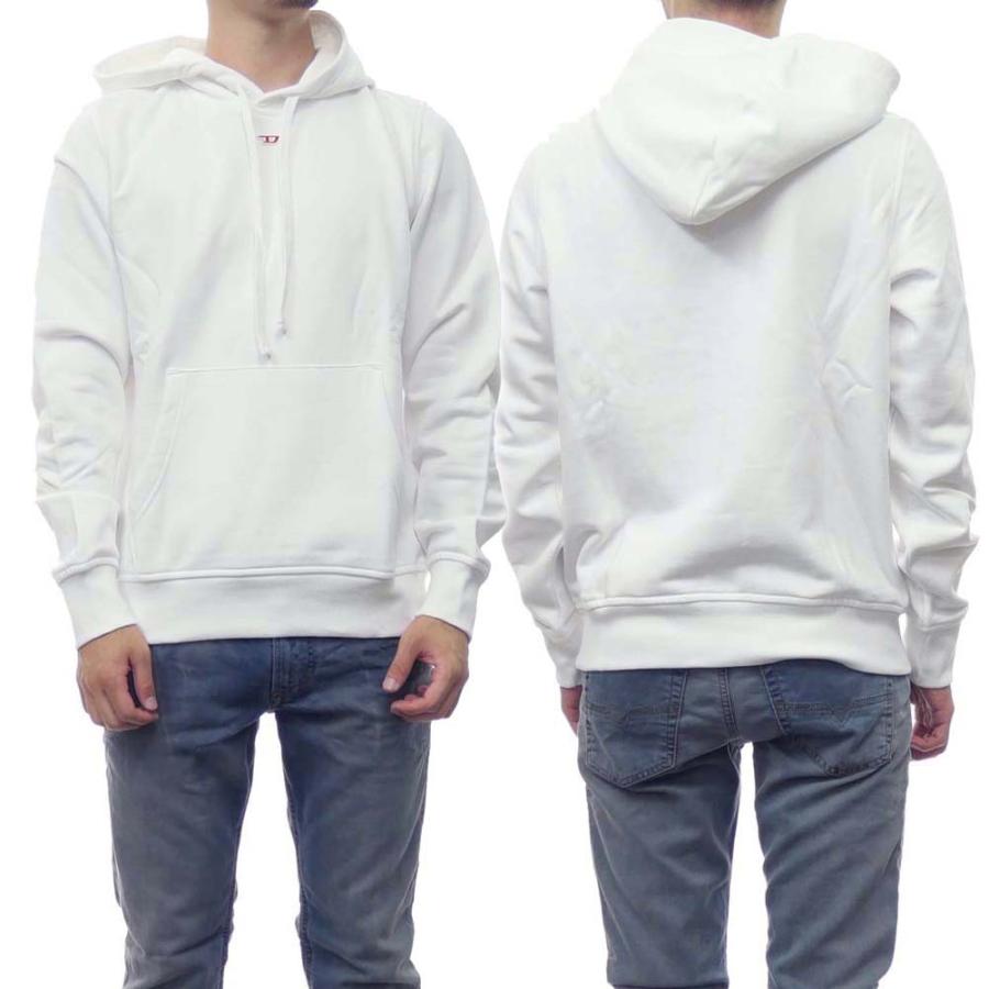 DIESEL ディーゼル メンズプルオーバーパーカー A04073 0BAWT / S-GINN-HOOD-D FELPA ホワイト ...