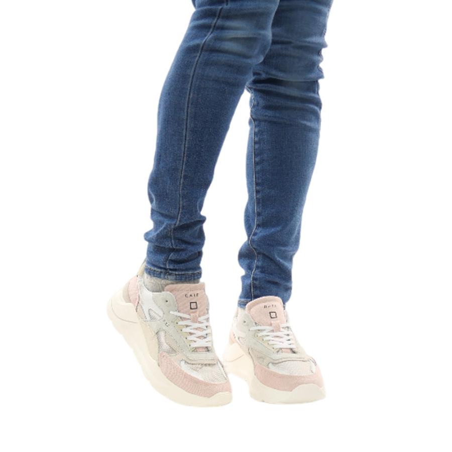 D.A.T.E. デイト レディースローカットスニーカー W401-FG-CN / FUGA CANVAS ピンク×ベージュ : TRE ...