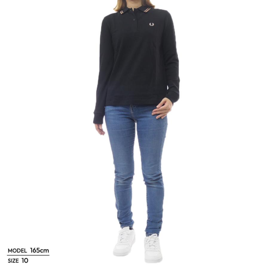 FRED PERRY フレッドペリー レディース長袖鹿の子ポロシャツ G3636 / TWIN TIPPED LS FP SHIRT ブラック 2025秋冬新作 FRED PERRY（フレッドペリー） レディース長袖鹿の子ポロシャツ G3636