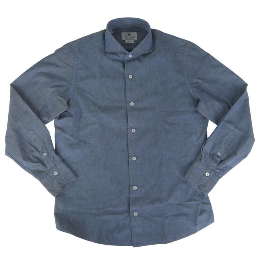 GIANNETTO（ジャンネット） メンズカッタウェイシャツ AC354 / VINCI FIT ウォッシュドブルー : TRE STYLE ...