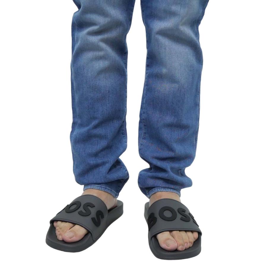 HUGO BOSS（ヒューゴ・ボス） メンズシャワーサンダル 50498241 10248517 / Kirk Slid rblg N グレー ...