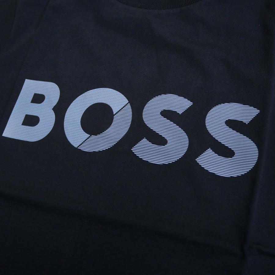 HUGO BOSS ヒューゴボス メンズクルーネックTシャツ 50530990 10269604 / Tee Tape Logo ダークブルー ...