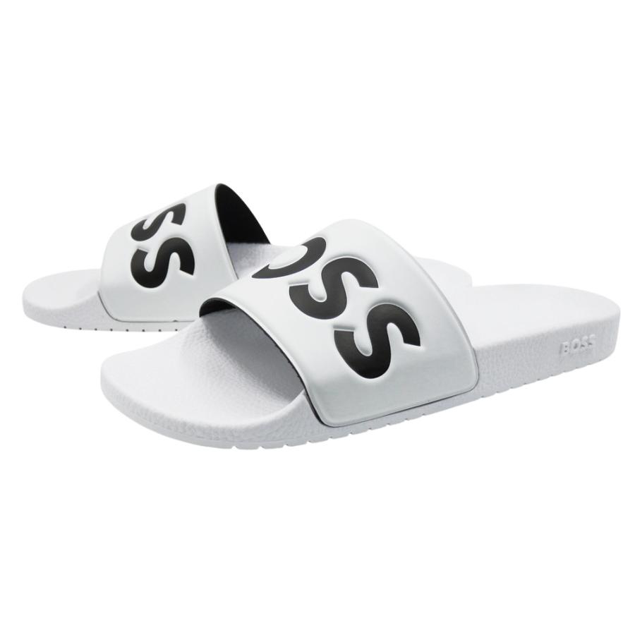 HUGO BOSS ヒューゴボス メンズシャワーサンダル 50536835 10251721 / Aryeh-Slid-ndvlg ホワイト ...