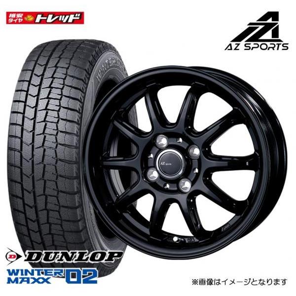 DUNLOP 2022年製【送料無料】ダンロップ WINTERMAXX WM02【155/65R14 75Q】BEST RC-10 BLK【14インチ 4.5J +45】スタッドレス 組み込み ...