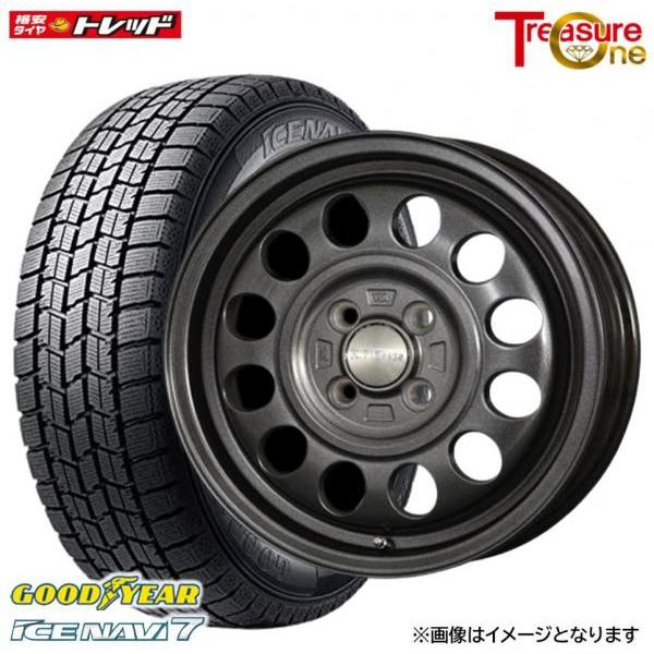 グッドイヤー 2023年製【送料無料】グッドイヤー ICE NAVI7【165/65R14 79Q】K.Finesse D12 GMBK【14インチ 5J +35 4H PCD100 ...