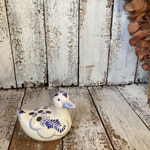 ヴィンテージ 未使用 SEVEN LEAVES 陶器 アヒル 歯ブラシ スタンド 歯ブラシ立て 陶磁器 ダック キッチン ビンテージ ...