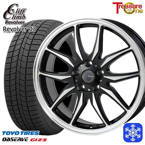 TOYO TIRES 215/60R17インチ トーヨー オブザーブ ギズ3 GIZ3 5H114.3 スタッドレスタイヤホイール4本セット クリフクライム リボルバー 03 : トレジャー ...