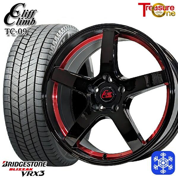 ブリザック 215/60R17インチ ブリヂストン VRX3 5H114.3 スタッドレスタイヤホイール4本セット トレジャーワン クリフクライム TC09 RED : トレジャーワン ...