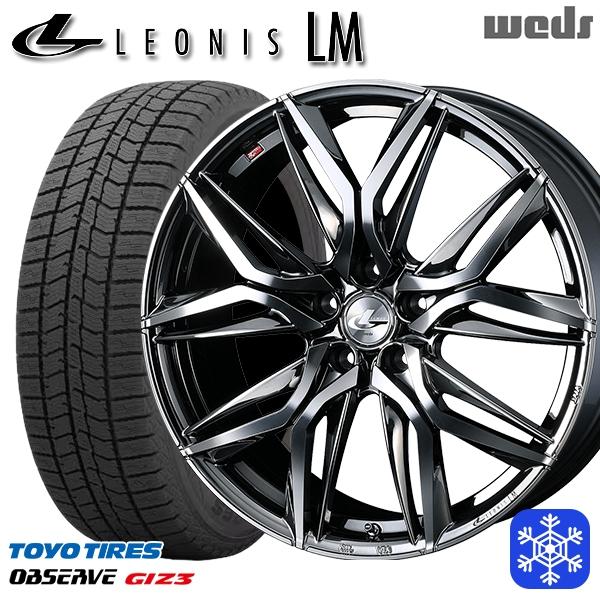 TOYO TIRES（トーヨータイヤ） 225/55R18インチ TOYO トーヨー オブザーブ ギズ3 GIZ3 5H114.3 スタッドレスタイヤホイール4本セット ウェッズ レオニス ...
