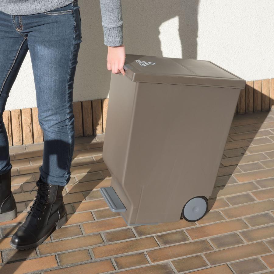 ゴミ箱 45L ラウンドペール 丸型 フタ付き ロック機能付き ポリプロピレン 丸洗い おしゃれ 屋外 分別ゴミ箱 ダストボックス アースカラー ブラウン : treim - 通販 ...