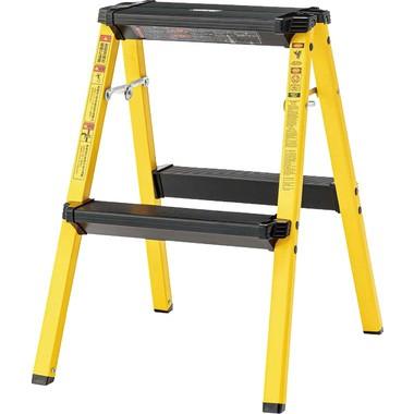 脚立 アルミ おしゃれ 踏み台 2段 ステップ 折りたたみ式 アウトドア 掃除 アメリカン スツール イエロー : treim - 通販 - Yahoo!ショッピング