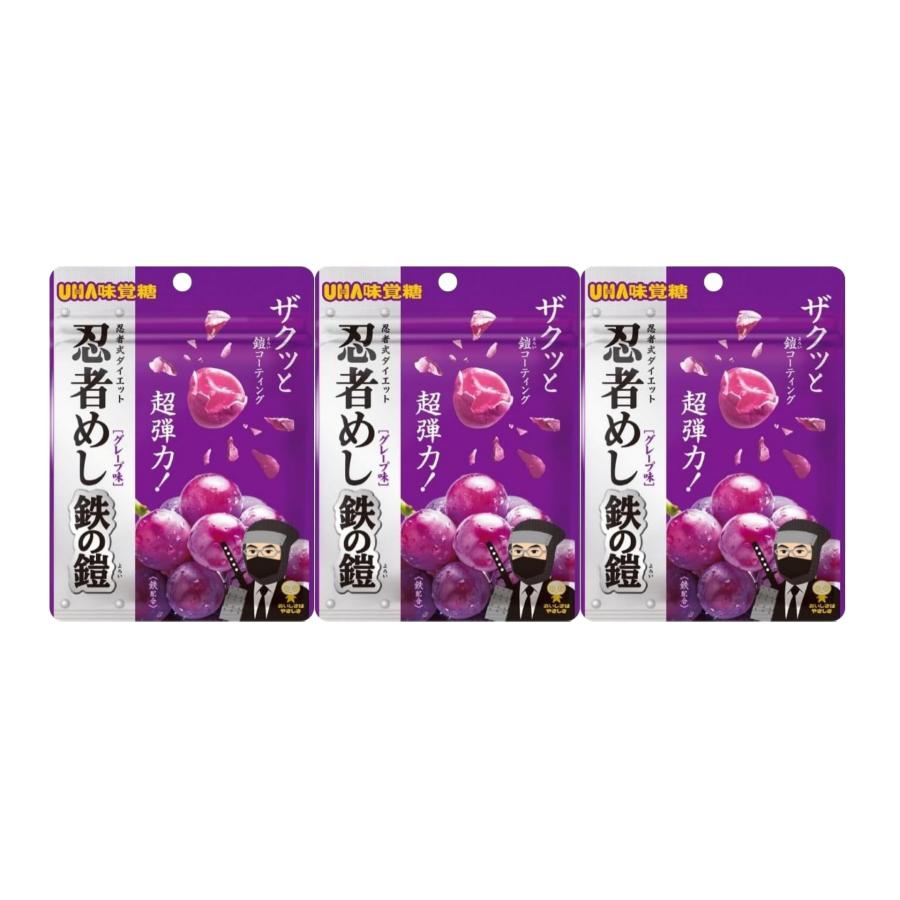 UHA味覚糖 忍者めし 鉄の鎧 グレープ味 40g×3個 : トレンドオフィス - 通販 - Yahoo!ショッピング