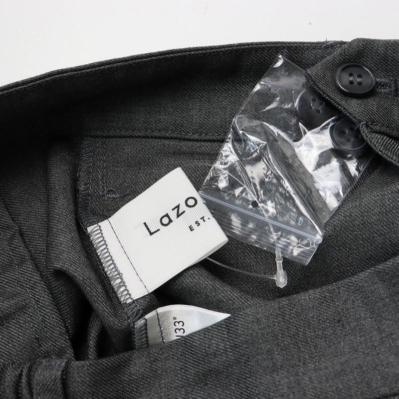 未使用 ラソエヌサーティスリー Lazo_N33°イージーテーパードパンツ L/チャコールグレー ウール混 ゴム センタープレス【2400014176070】 : 2400014176070 ...