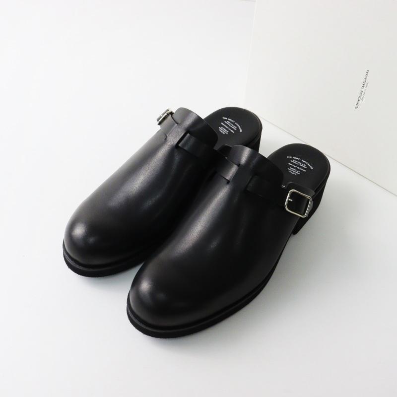 未使用 保管品 ビューティフルシューズ BEAUTIFUL SHOES レザークロッグサンダル 25cm ブラック┃プレーントゥ ...