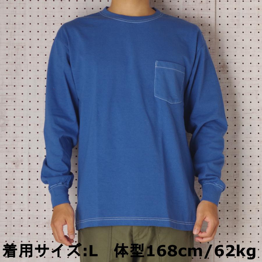 Ahe'hee L/S Pocket Tee アへへ ロングスリーブ ポケット Tシャツ Blue ブルー 日本製 長袖Tシャツ ロンティー : TRICOLOR WORKS - 通販 ...