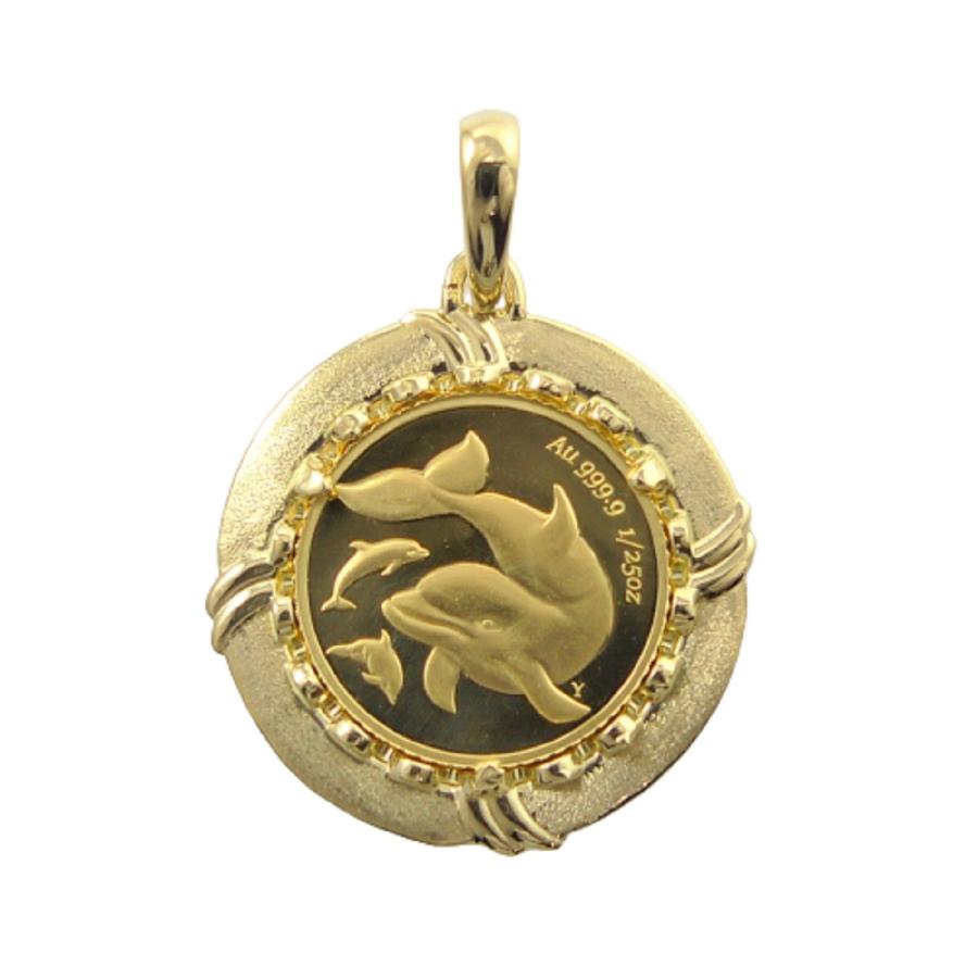 TRIDEA JEWELRY 純金 k24 ドルフィン コイン ペンダントトップ TRIDEA JEWELRY 純金 k24 ドルフィン コイン ペンダントトップ