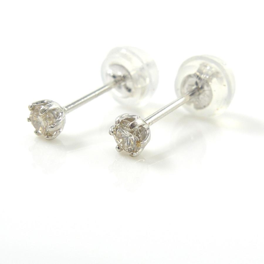 TRIDEA JEWELRY 天然ダイヤモンド ピアス ラウンドブリリアントカット 0.1ct K14 ホワイトゴールド 両耳 ペア メンズ レディース プレゼント ギフト : トライディア ...