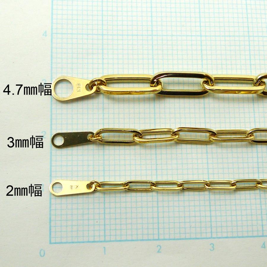 TRIDEA JEWELRY 18金 ペーパークリップ チェーン ブレスレット 幅3mm 18cm 1.8g K18 レディース クリップチェーン パイプ ツイスト 中空 角アズキ clip ...
